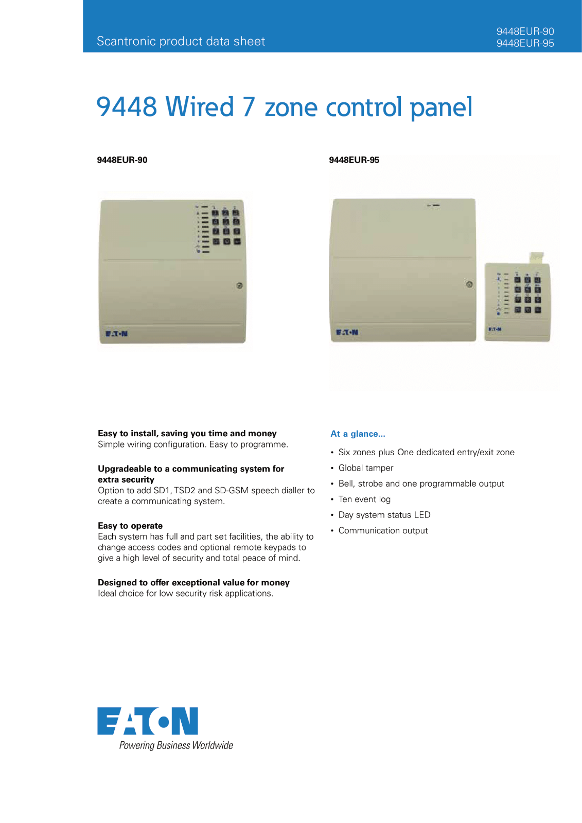 Compact Wired Intruder Burglar Alarm System Kit and Accessories Eaton I ...