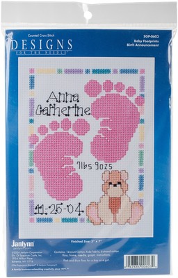 Janlynn Baby Footprints Counted Cross Stitch Kit | eBay