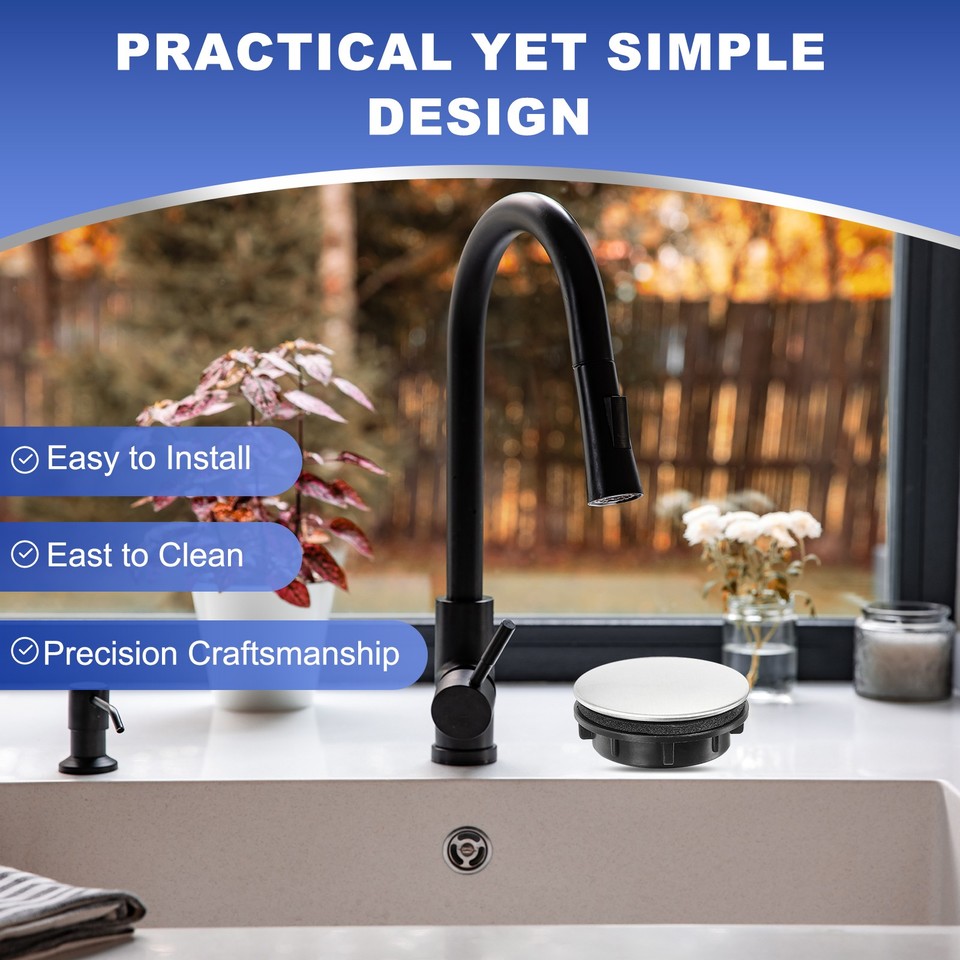 1.4" Kitchen Sink Hole, 6Pcs Faucet Hole Cover Stainless Steel Kitchen ...