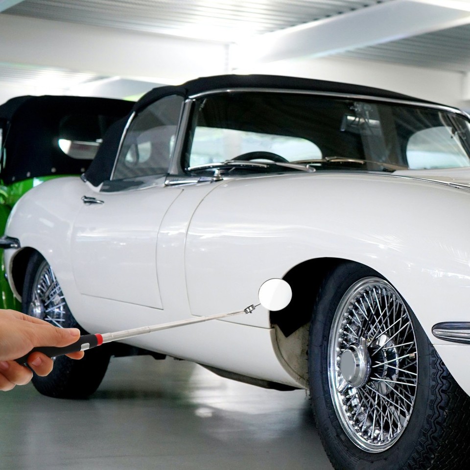 2 Pcs Car Inspection Tool Metal Flexible Telescoping Stick Round Swivel ...