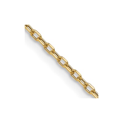 Real 14K Yellow Gold 3mm Semi-solid Diamond Cut Open Link Cable Chain ...