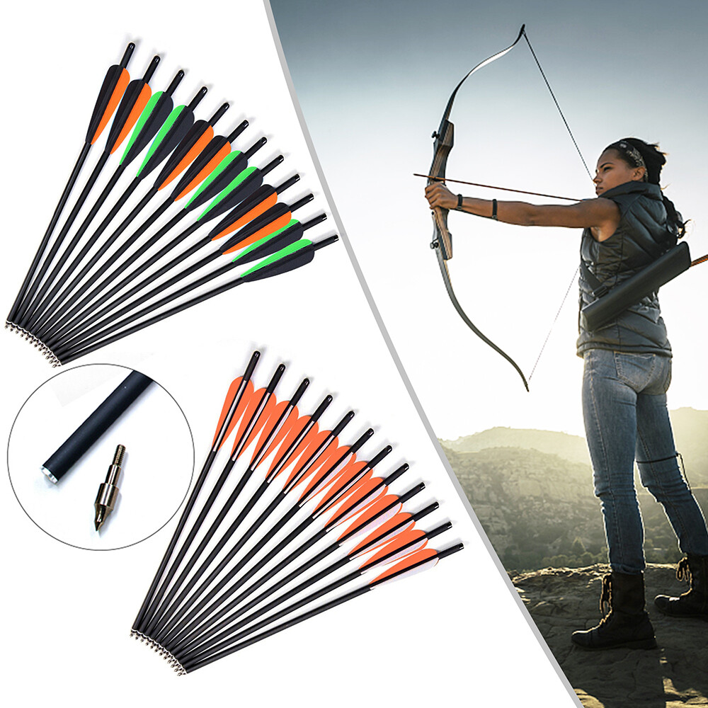 20- Inch Hunting Crossbow Bolts Mix Carbon Arrows 12PCS Archery ...