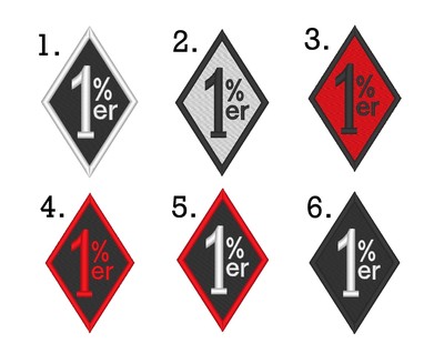 1%ER MC Outlaw One Percenter Biker Nomad MC Diamond Sew on Patch 2.25 ...