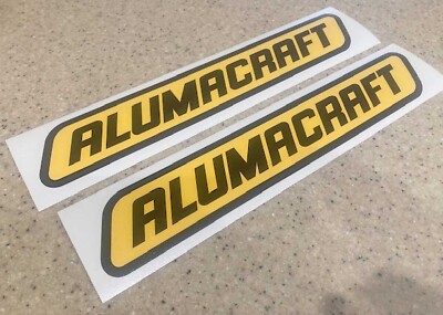 AlumaCraft Vintage Fishing Boat Decals 12" Black FREE SHIP + FREE Fish ...