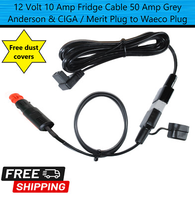 12V 10A Fridge Cord Cable_50 Amp Grey Anderson & MERIT Plug to Waeco ...