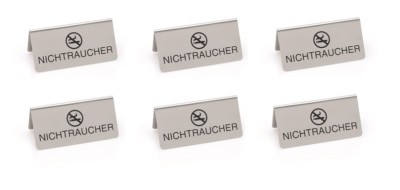 6x Nichtraucherschild, Raucherschild, Nichtraucher, aus CNS, Abm.: 10 x ...