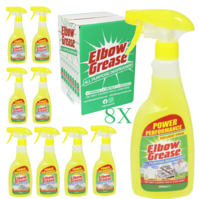 8x Elbow Grease Spray 500ml All Purpose Degreaser Fabrics, Metal ...
