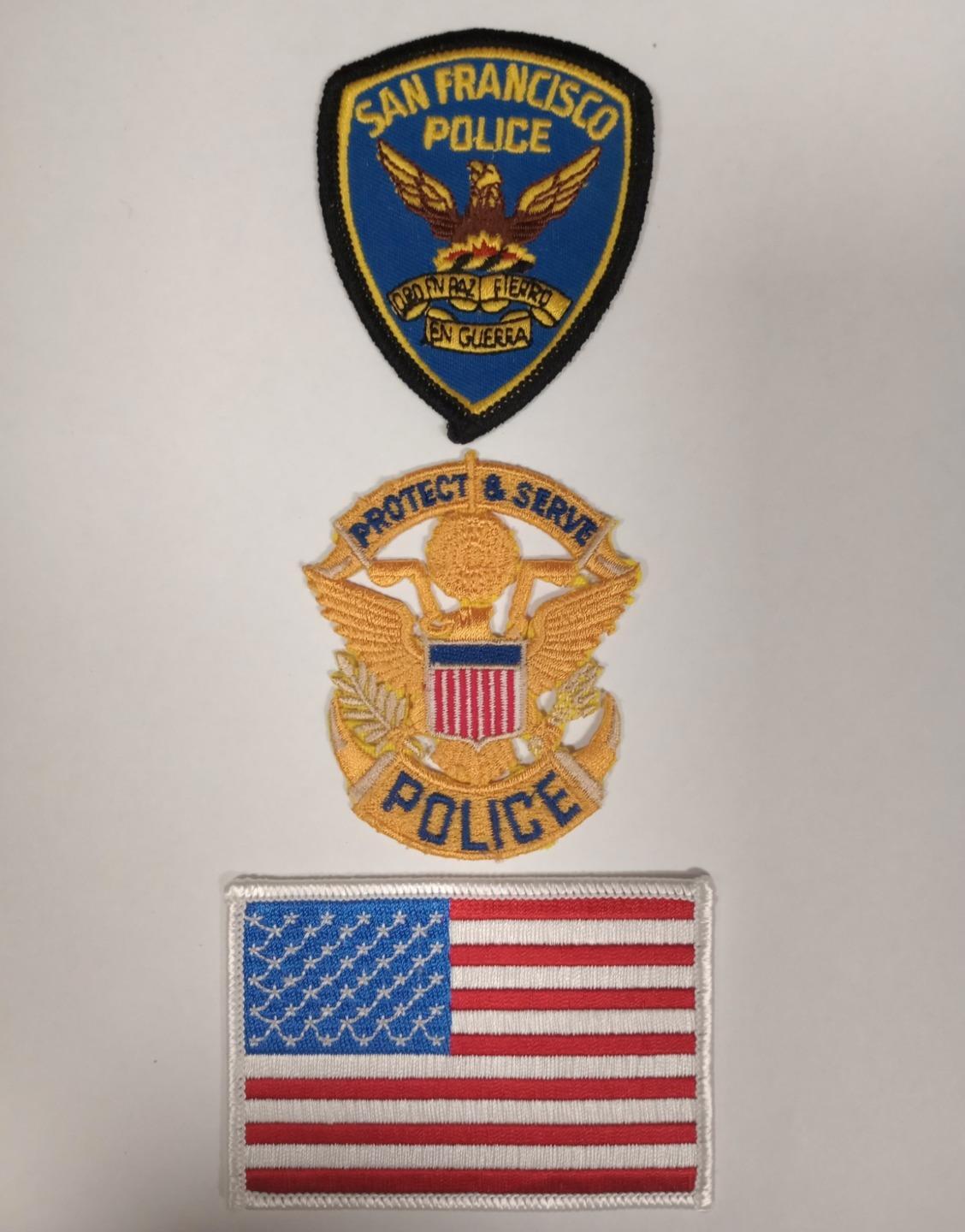 SAN FRANCISCO POLICE SFO Serve Protect USA FLAG Sew Iron On PATCH SET 3 ...