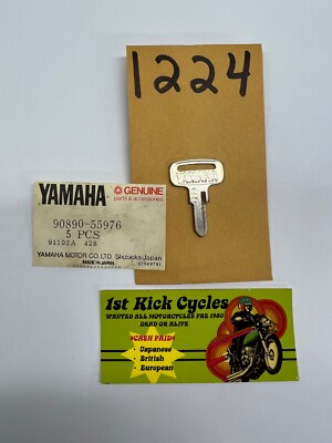 NOS YAMAHA MOTORCYCLE KEY GENUINE JAPAN ORIGINAL OEM BLANK # 1224 | eBay
