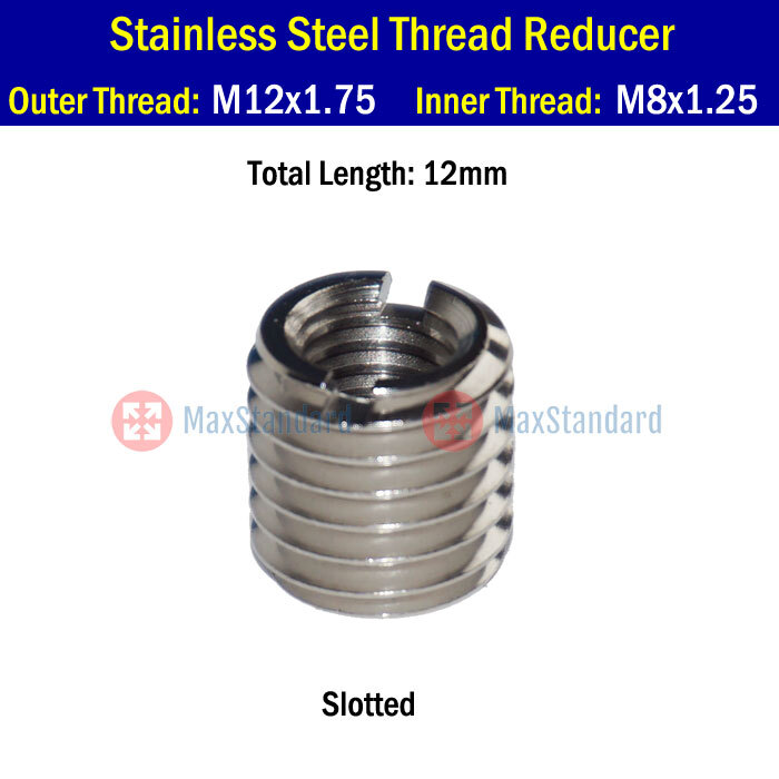 Thread Reducer Fitting Male M12 x1.25 1.5 1.75 Female M8 M8x1.25 Insert ...