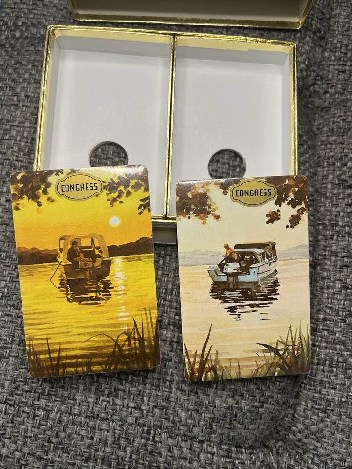 VTG Congress Playing Cards Cel-u-tone Finish, New Velvet Case River ...