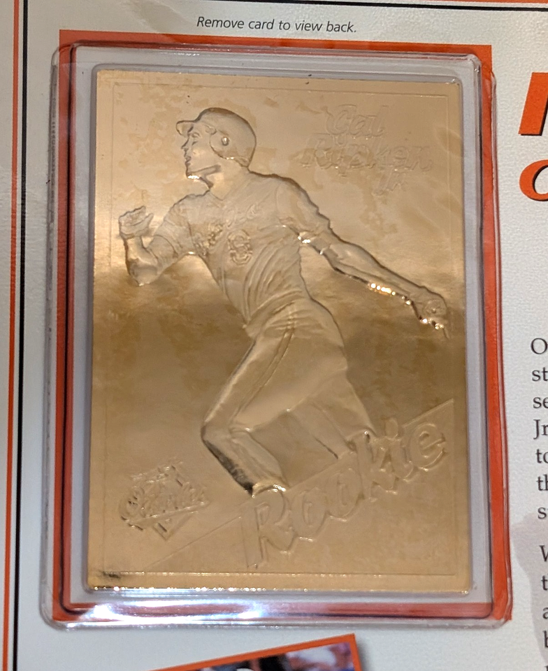 CAL RIPKEN JR. DANBURY MINT 22kt GOLD ROOKIE AND CAREER CARDS FOLIO ...