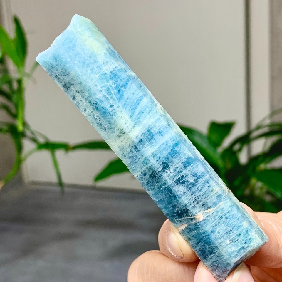 77G Rare!Natural beautiful Prism shaped Aquamarine Raw Crystal Specimen ...