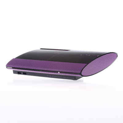 Textured Purple Carbon Fibre Playstation PS3 Super Slim Decal skin ...