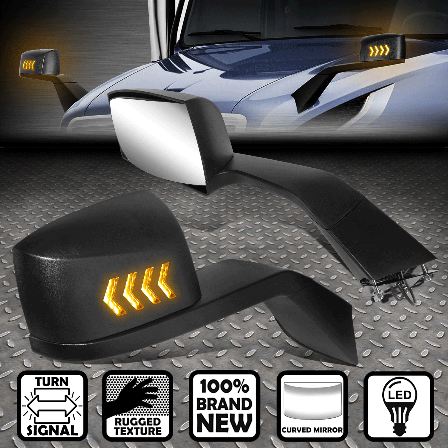 [SEQUENTIAL ARROW LED TURN SIGNAL] FOR 18-21 VOLVO VNL TRUCK HOOD ...