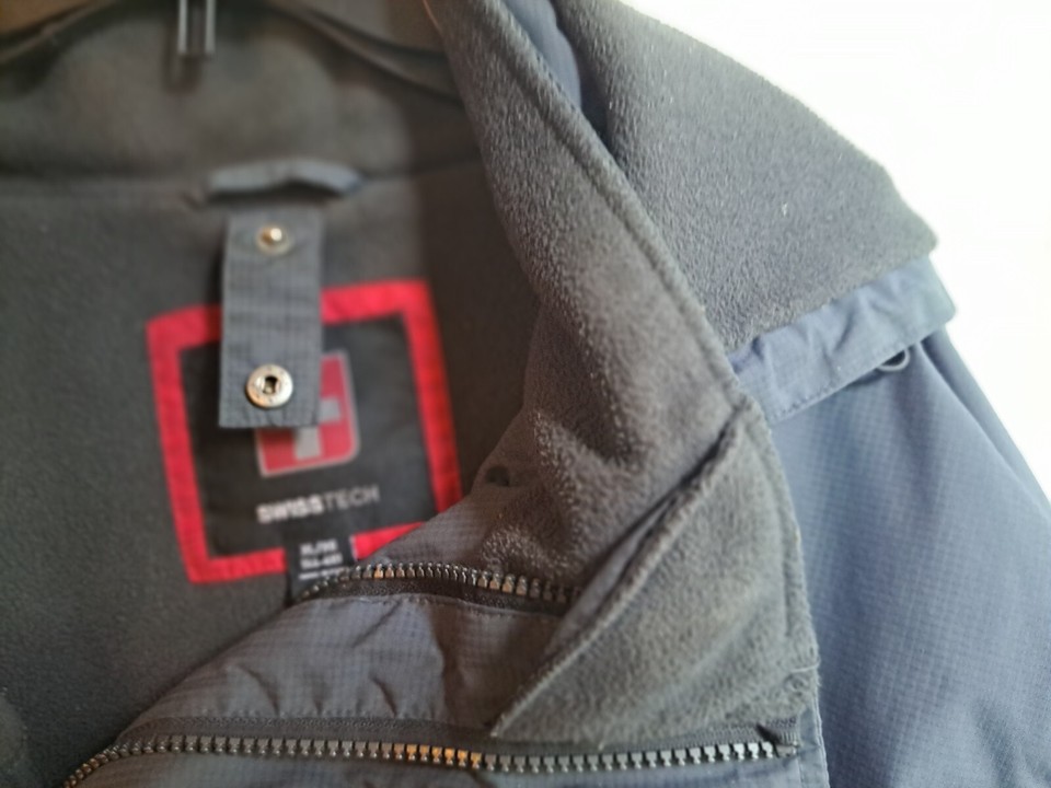 Swiss Tech Mens Full Zip Up Jacket Coat Size XL RN#52469 Raingear Hood ...