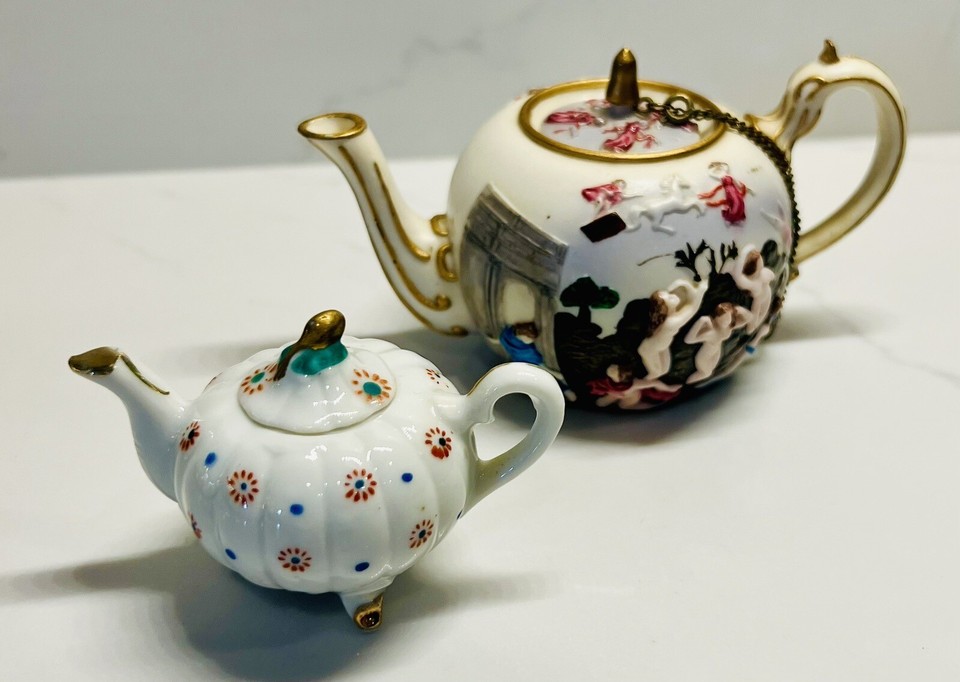 Nini Goddess Naples Style Hand Painted Mini Teapot-plus Extra Mini ...