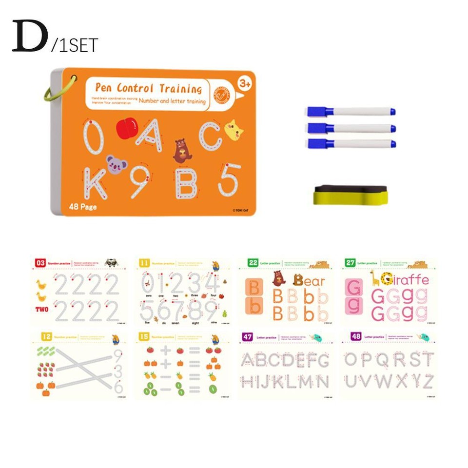 Tracing Workbook Set Pen Control Painting Book Magic Practice Copybook ...