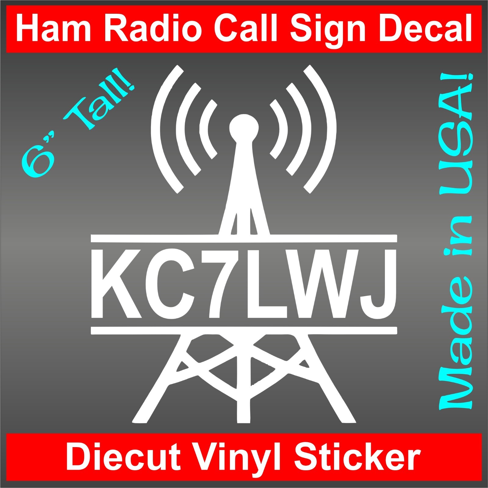 Custom Ham Radio Diecut White Vinyl Call Sign Decal / Sticker Amateur ...