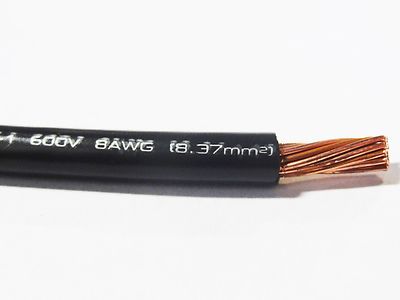 MTW 8 GAUGE AWG BLACK COPPER 19 STRAND WIRE 200' FT MADE IN USA | eBay