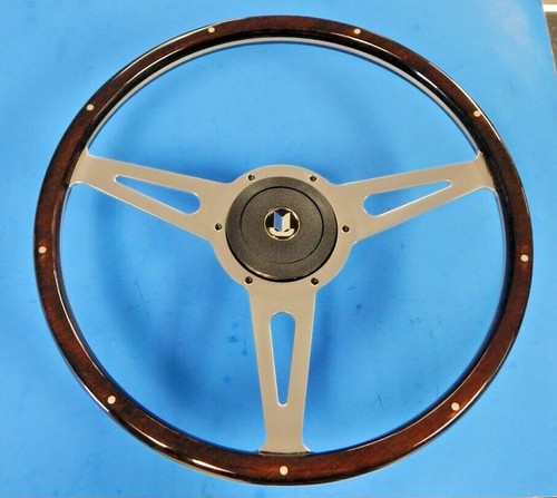 New 15" Laminated Dark Wood Steering Wheel + Hub Adaptor Triumph ...