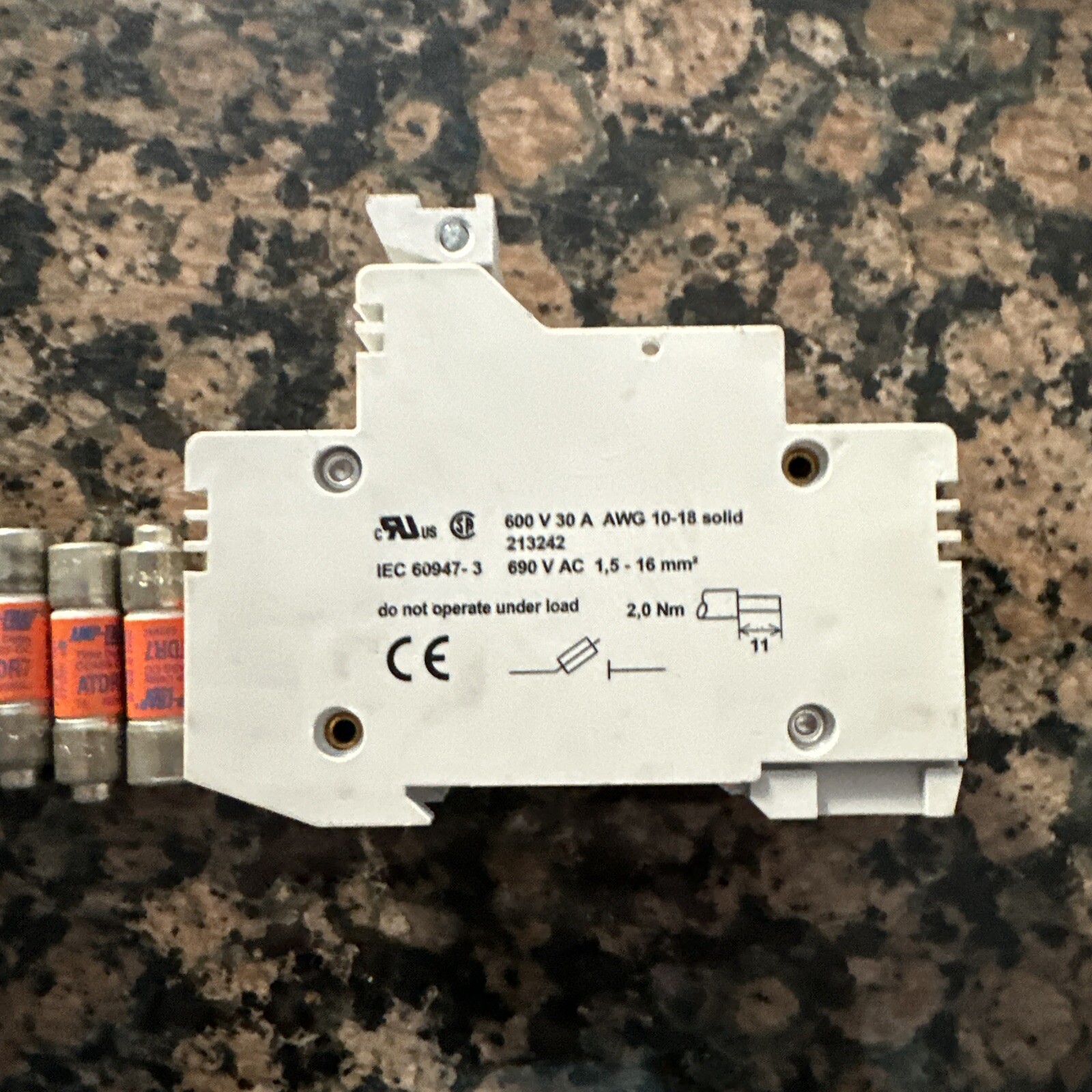 LOT OF 2 SIEMENS 3 POLE FUSE HOLDER 3NW7031 10X38 32 AMP 32A #13I20 W ...