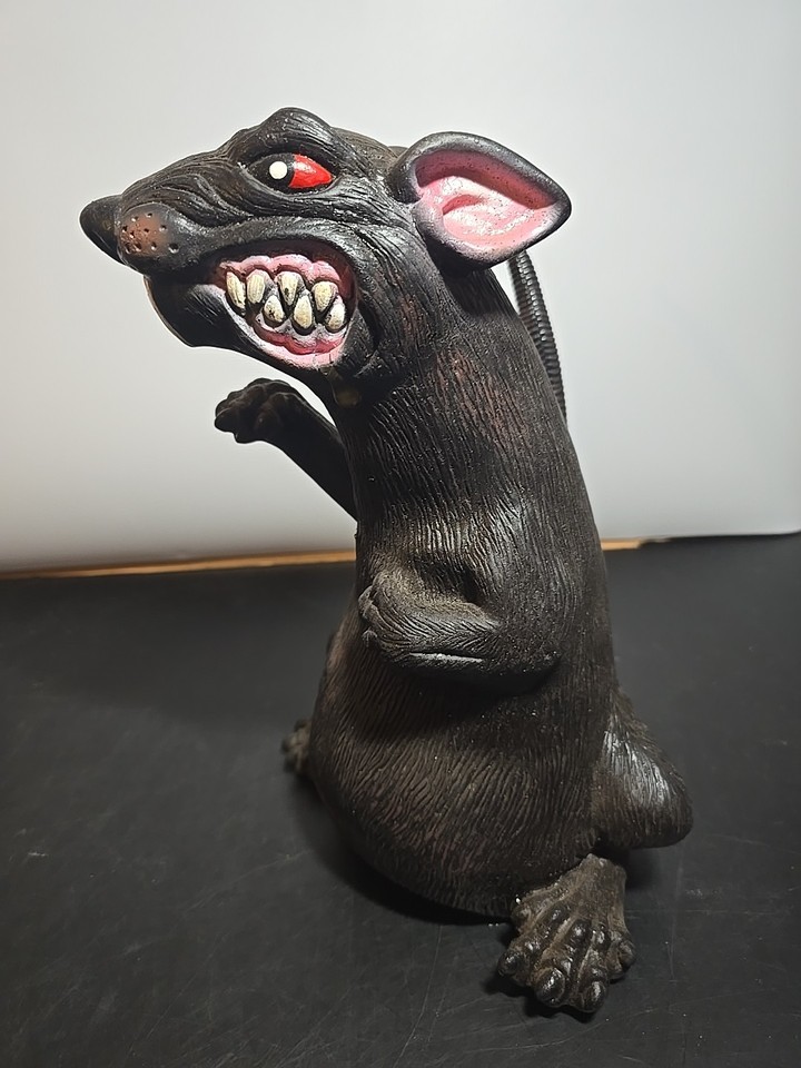 Vtg Evil Union Halloween Stuffed Vinyl Large Rat Standing Upright 12 ...