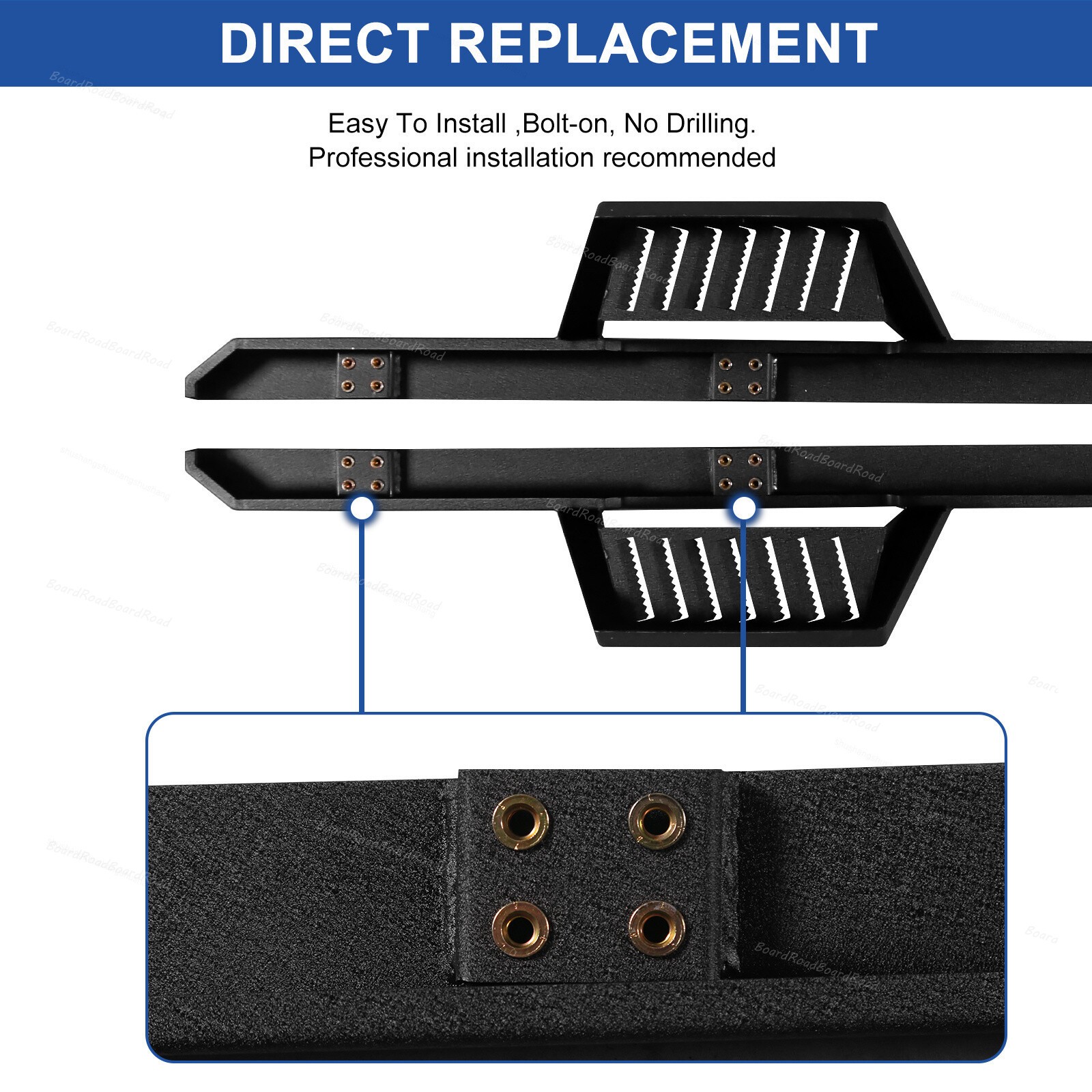 Running Boards Nerf Bars Side Step Fits 2020-2024 Jeep Gladiator JT ...