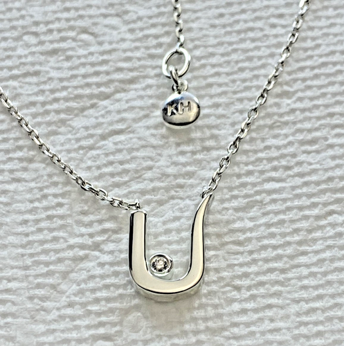 Kit Heath Diamond Signature Script Capital Initial U Sterling Necklace ...