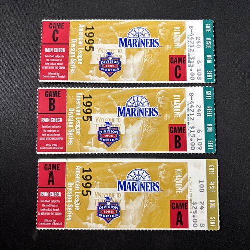 SEATTLE MARINERS - 1995 ALDS Games 3-4-5 Ticket Stubs Set - THE DOUBLE ...