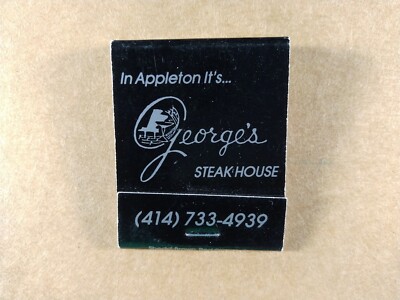 George's Steak House 2208 Memorial Drive Appleton WI vintage matchbook ...