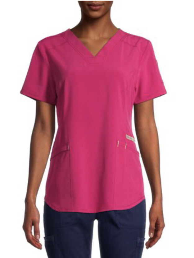 Scrubstar Uniform Top Shirt V Neck Hot Pink or Fuchsia Color Sz: S | eBay