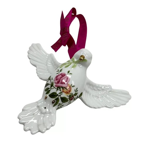 Vintage Royal Albert Old Country Roses Dove of Peace Ornament Christmas ...