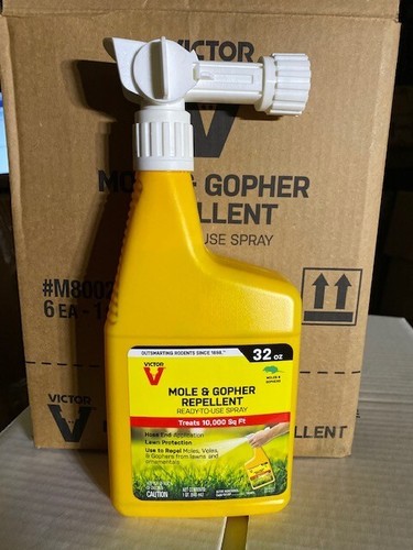 (6 Pack) Victor M8002 Mole & Gopher Repellent Yard Spray, Yellow ...