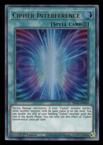 Yugioh Cipher Interference #BROL-EN039 Brothers of Legend LP | eBay