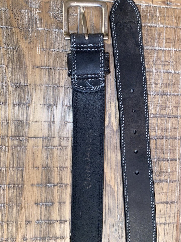 Browning Leather Slug Belt Men's Size 44 Rugged Casual Black | eBay