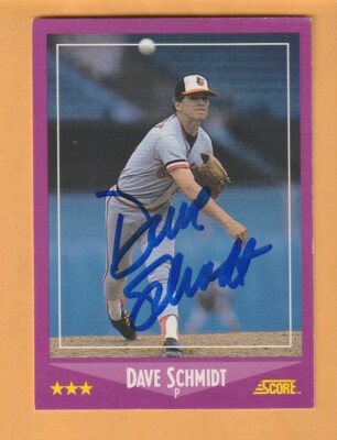 Dave Schmidt Baltimore Orioles AUTO Signed 1988 Score UCLA Bruins 10Q ...