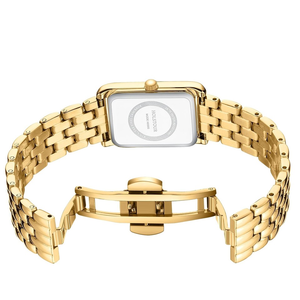 Watches for Women Vintage Bracelet Roman Dial Rectangular Case Gold ...