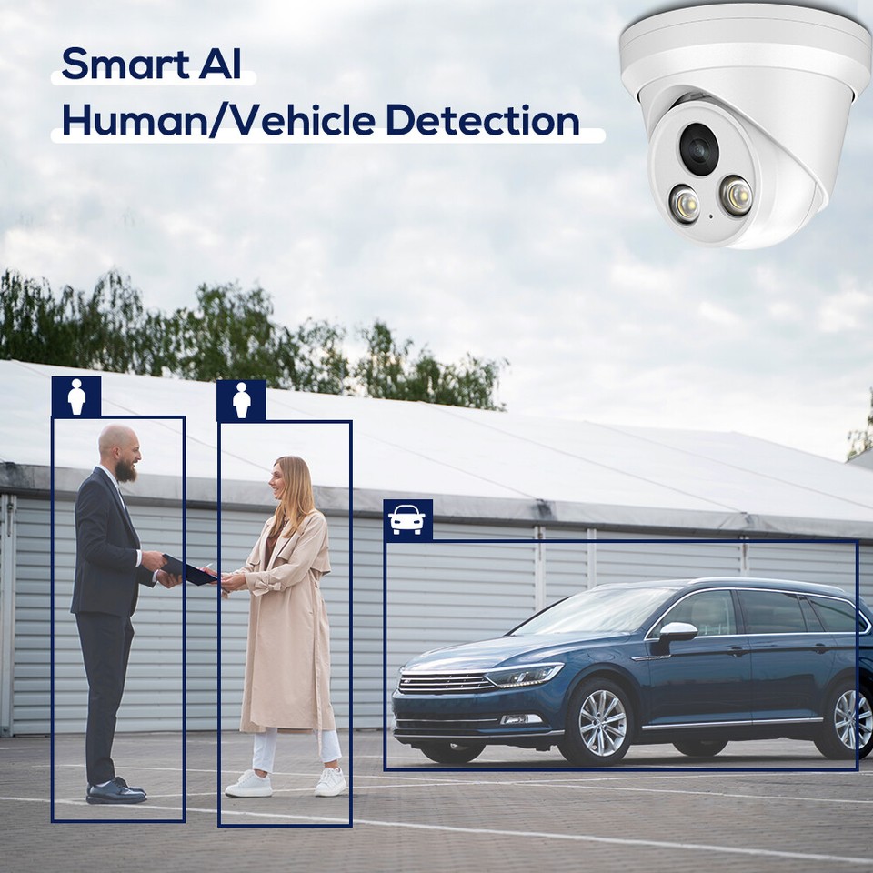 Full Color HIK Compatible 5MP ColorVu POE Outdoor Security Camera MIC ...