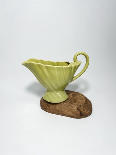 Vintage ART DECO YELLOW GREEN BAUER POTTERY SWIRL PITCHER BOAT VINTAGE ...