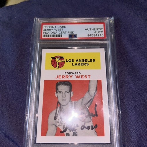 Jerry West hand Signed Autographed Rookie card REPRINT "The Logo" PSA ...