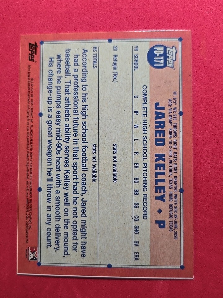 2021 Jared Kelley Topps Pro Debut ROOKIE RC #PD-171 Draft Picks | eBay