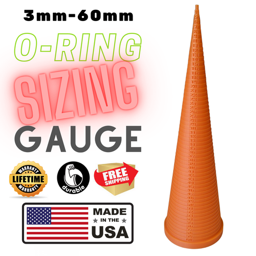 Orange O-Ring Gauge Sizing Cone Measuring Tool 3mm-60mm Chart Lifetime ...
