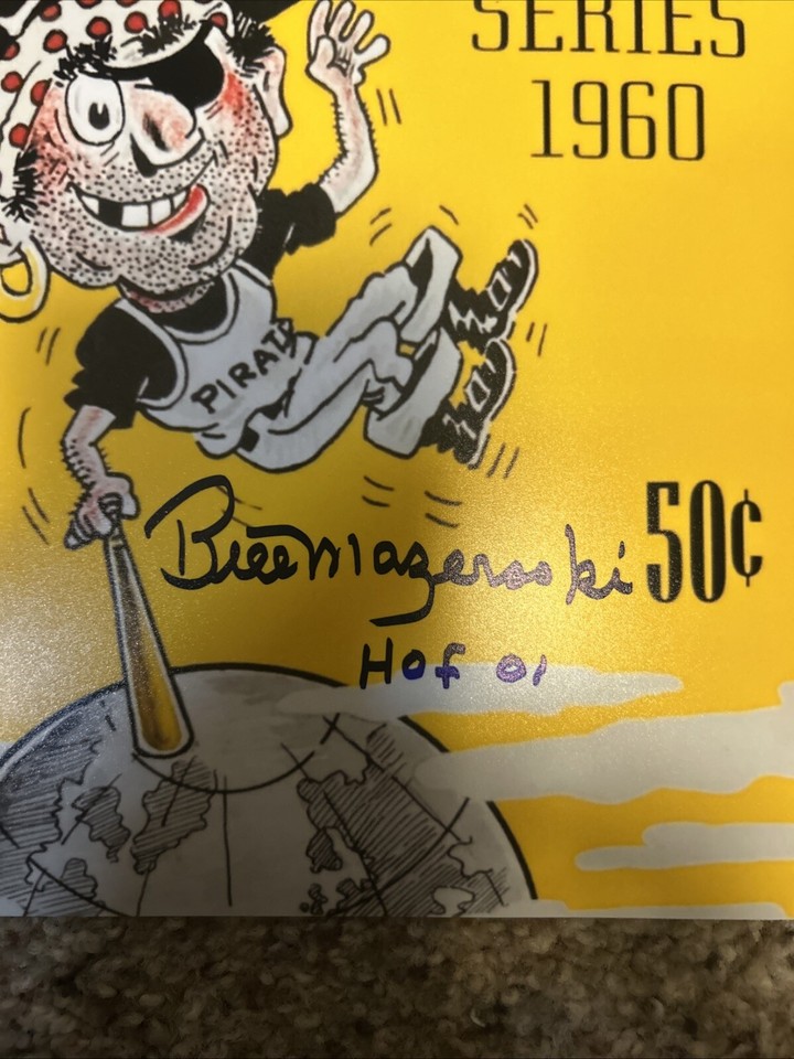 BILL MAZEROSKI Sign Pittsburgh Pirates 1960 World Series Program Cover ...