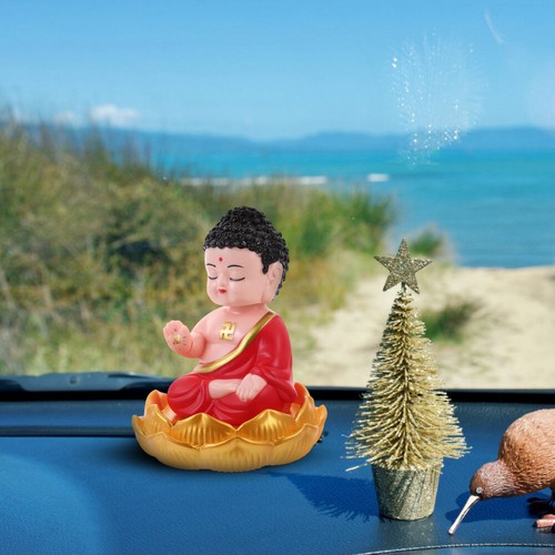 Auto Solar Buddha Ornament Plastic Car Buddha Sculpture Buddha Ornament ...