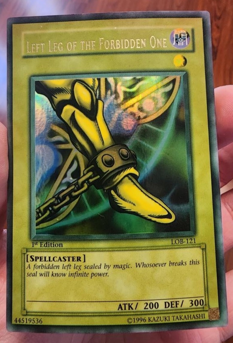 2002 YuGiOh WAVY MAX FADED Exodia Left Leg of the Forbidden One 1st LOB ...