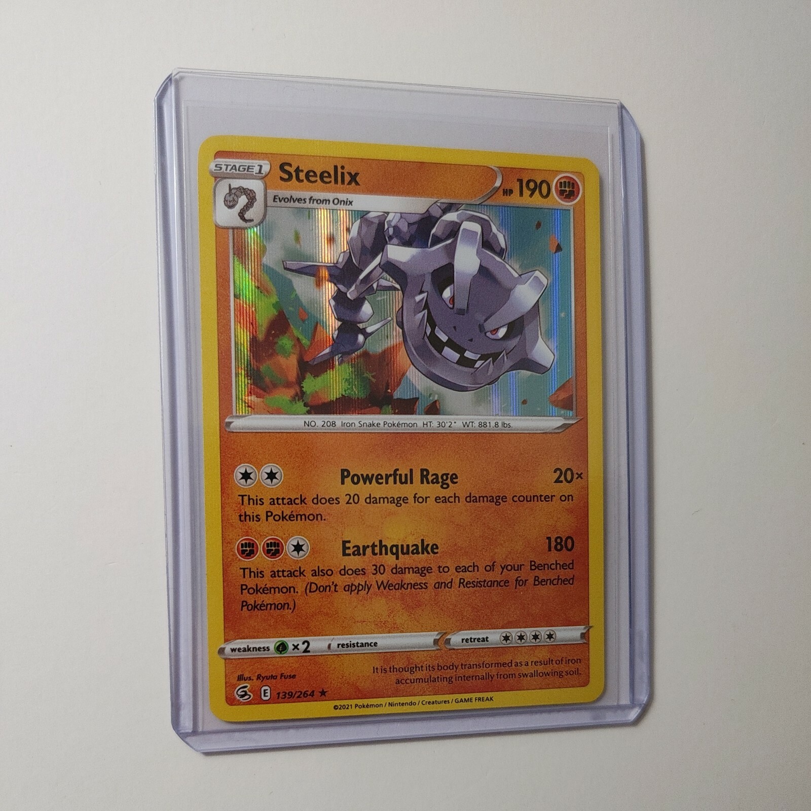 Steelix 139/264 Holo Rare Pokémon Card 2021 Fusion Strike Near Mint ...