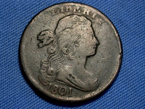 scarce early COPPER ** 1801 Draped Bust LARGE CENT ** F - VF | eBay