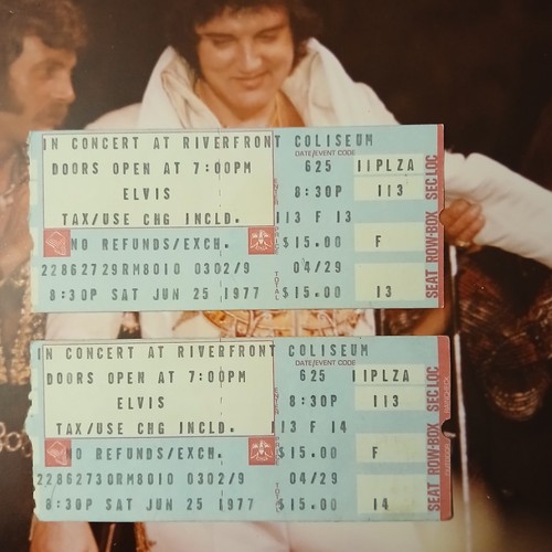 Pair Of Used Tickets June 25 1977 Elvis Presley At Riverfront Ticket ...