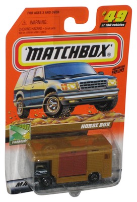 Matchbox Farming Horse Box (1999) Brown Toy Vehicle #49/100 w/ Mini ...